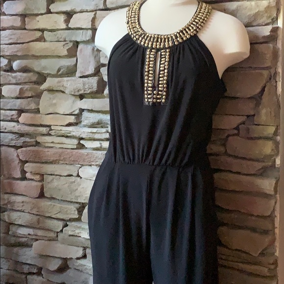 Bisou Bisou | Pants & Jumpsuits | Bisou Bisou Gold Embellished Wide Leg ...